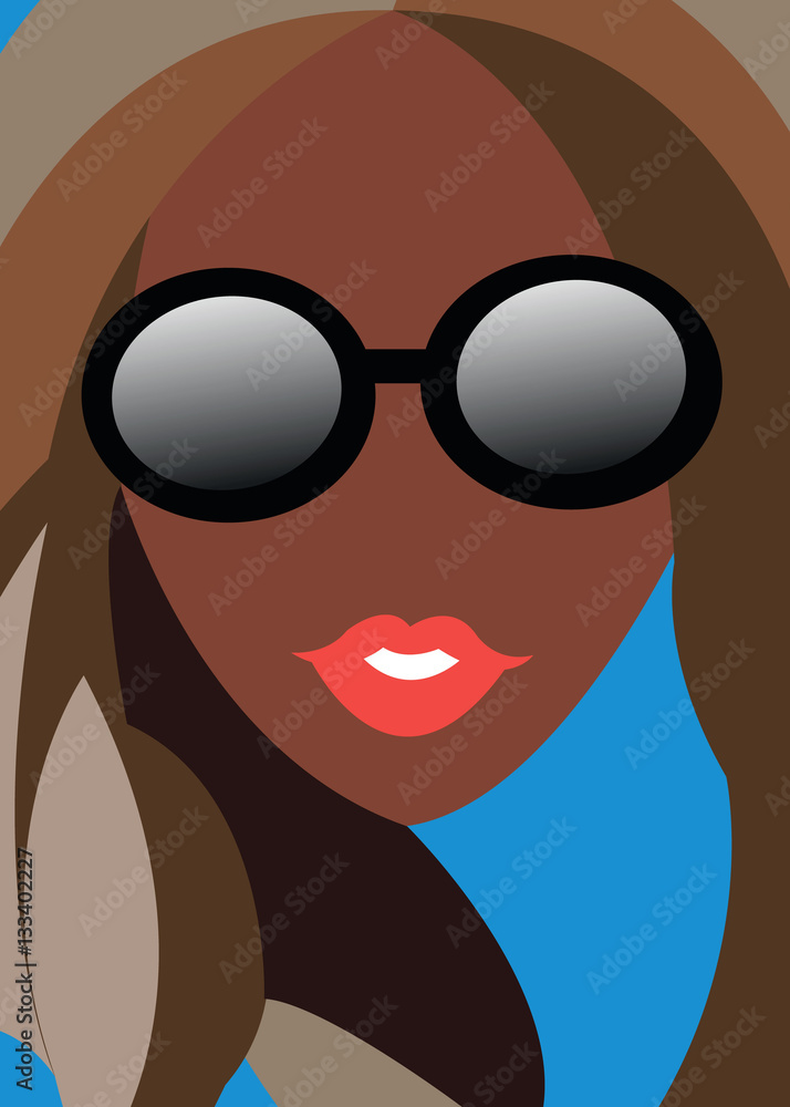 vector girl portrait beauty hair Stock Vector | Adobe Stock