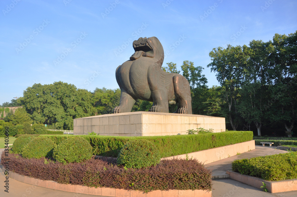 Bixie is the symbol of Nanjing in front of Zhongshan Gate, Nanjing ...
