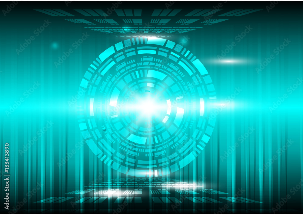 Vector digital technology concept, blue abstract background Stock Vector | Adobe Stock