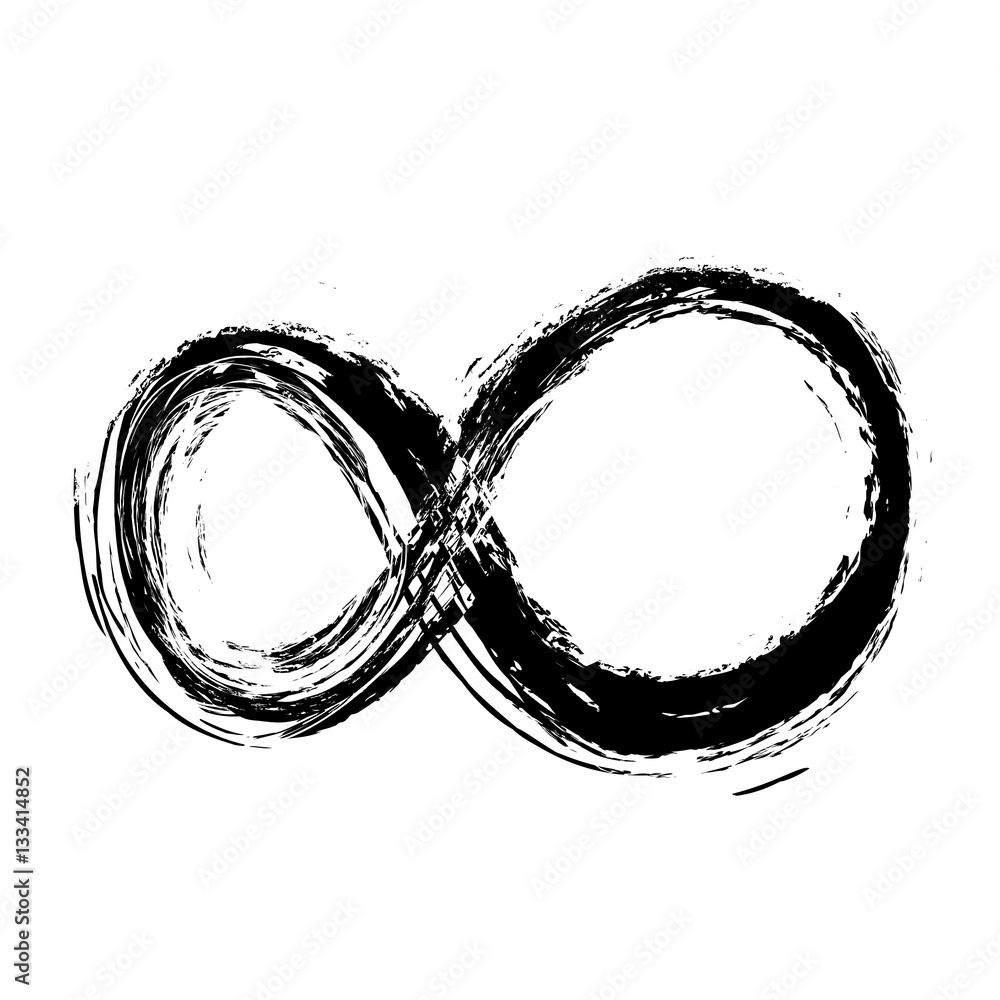 hand draw grunge symbol of infinity, illustration sign Stock ...