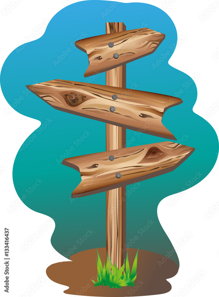 Wooden sign for cartoons. The texture of the wood. Vector image. Design ...