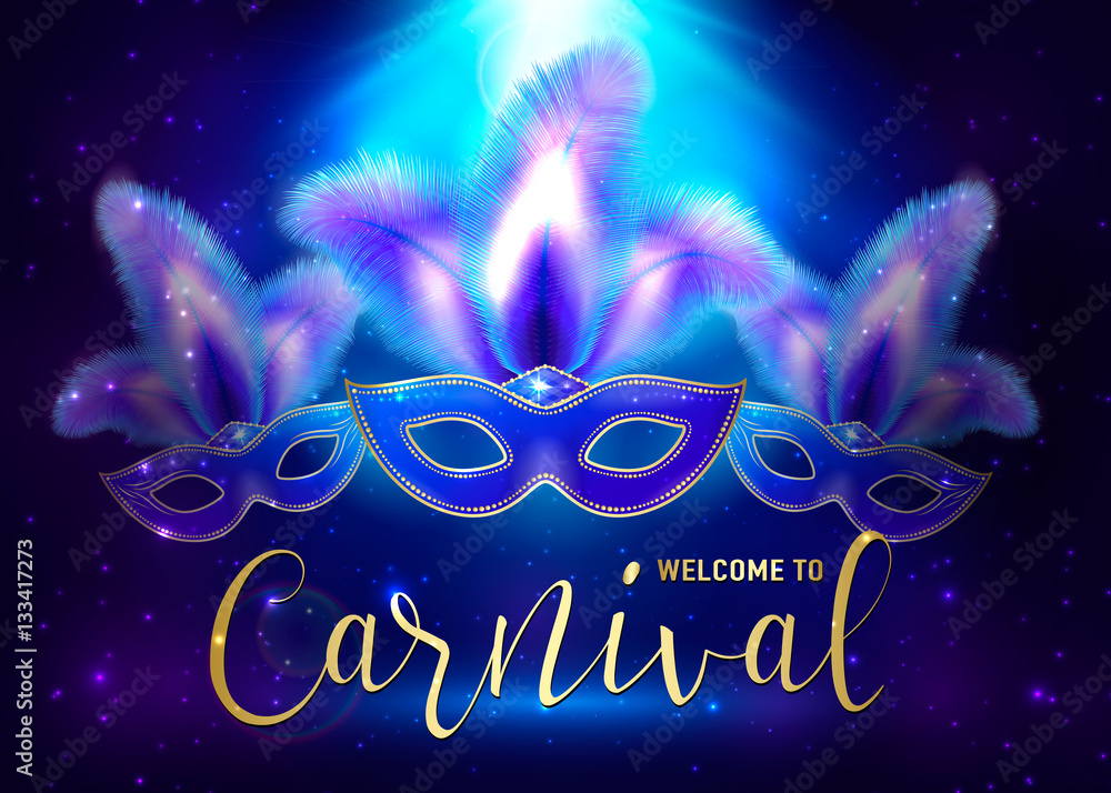 Vector illustration of cartoon carnival background Stock Vector | Adobe ...