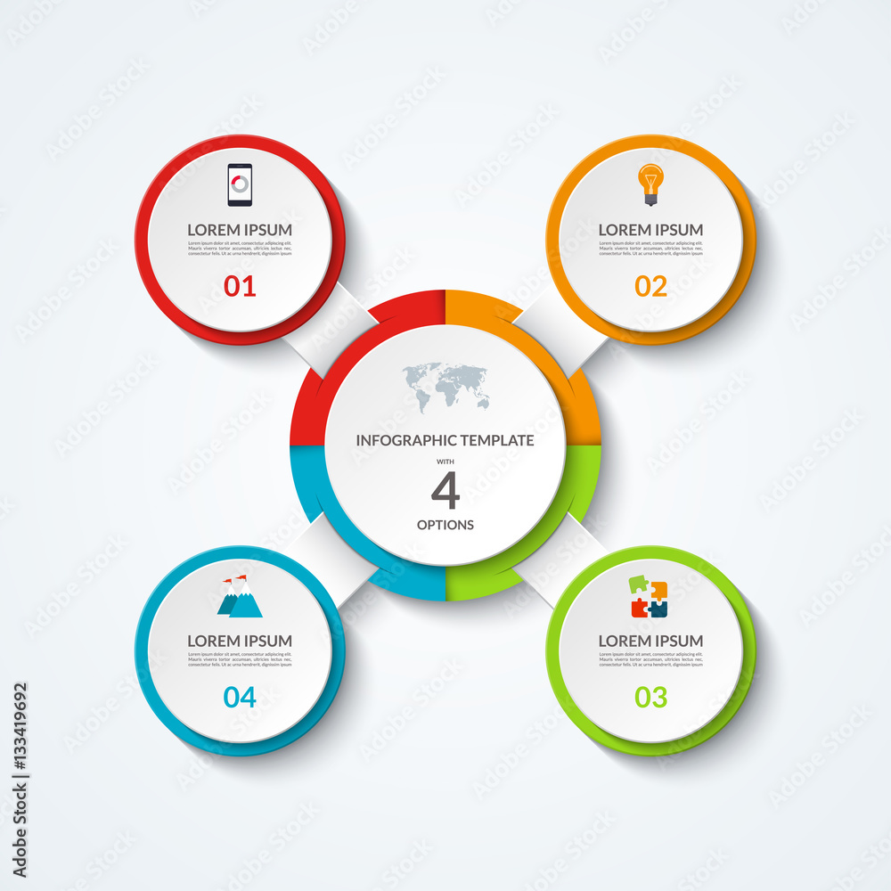 Infographic diagram with 4 options. Vector template what can be used as ...