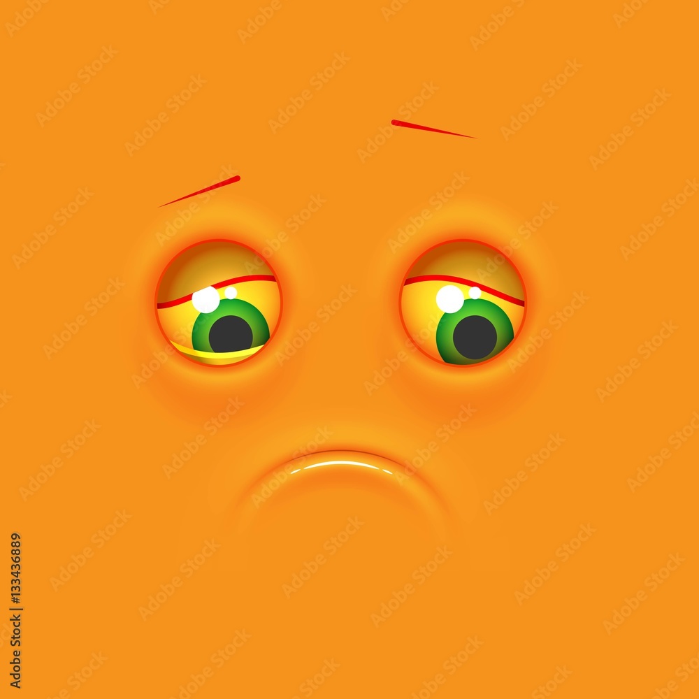 Sad emoticon emoji Stock Vector | Adobe Stock
