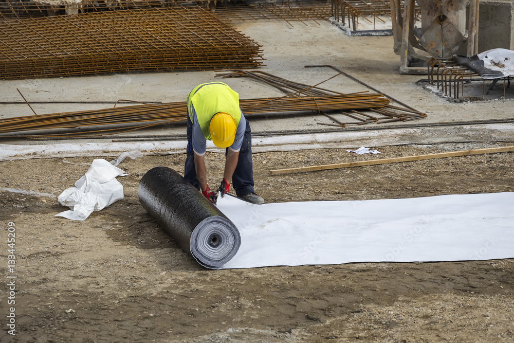 Bituminous waterproof membrane for waterproofing and protecting Stock ...