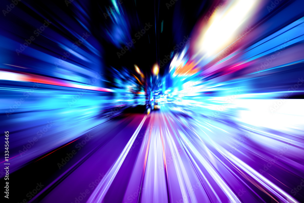 moving traffic light trails at night Stock Photo | Adobe Stock