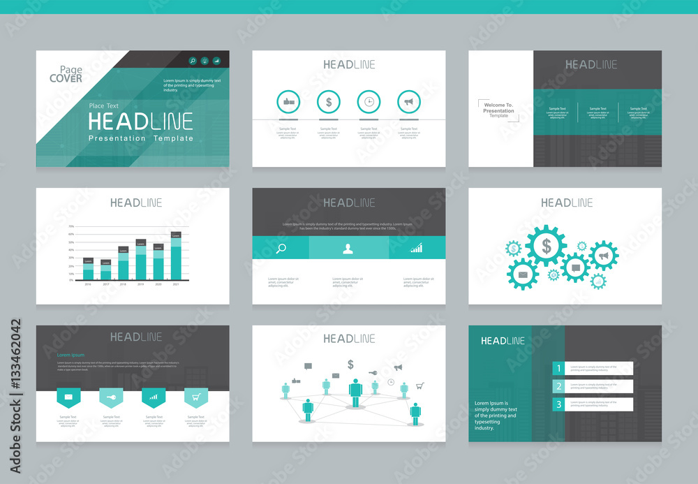Page layout design template for presentation and brochure , Annual ...