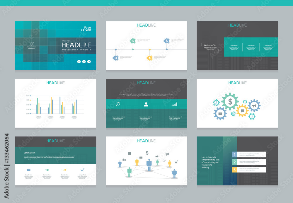 Page layout design template for presentation and brochure , Annual ...