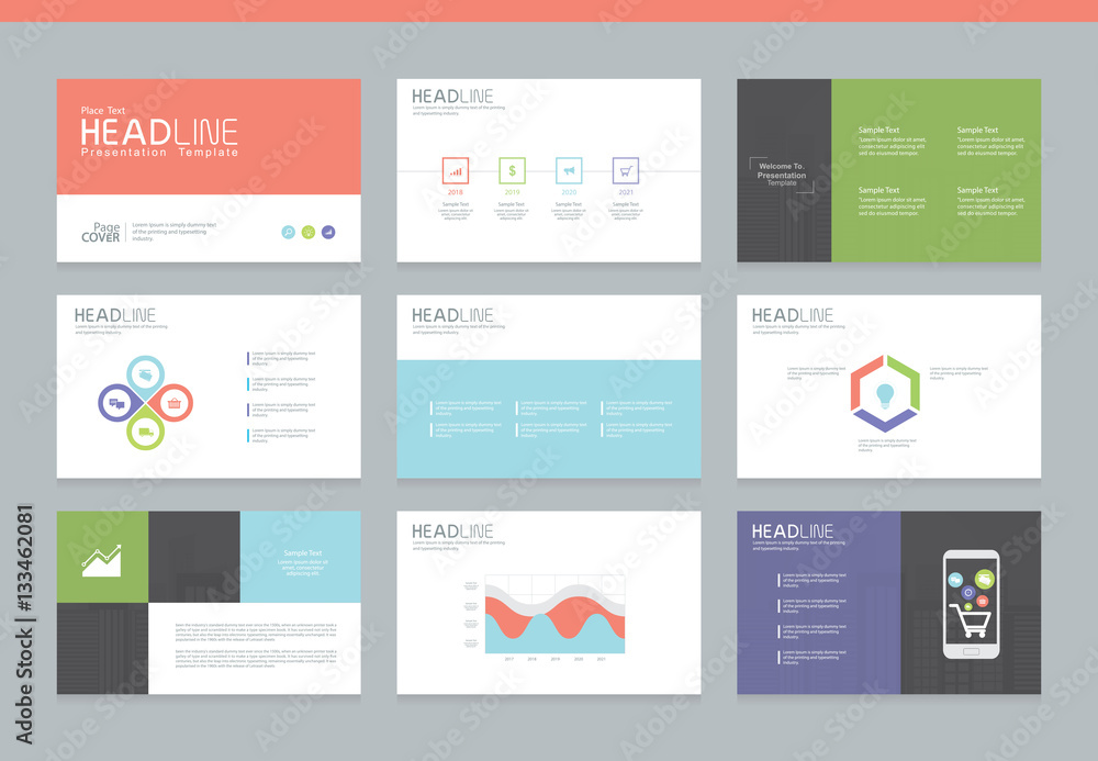Page layout design template for presentation and brochure , Annual ...