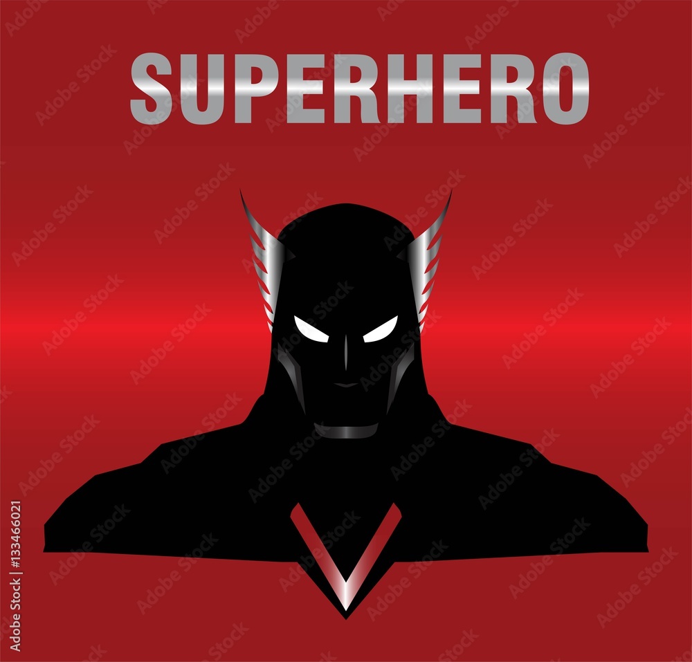 superhero. winged head superhero in black suit. Stock Vector | Adobe Stock
