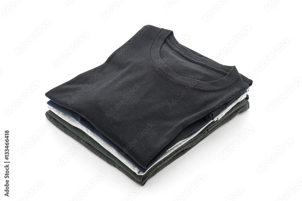 Stack of clothes on white Stock Photo | Adobe Stock