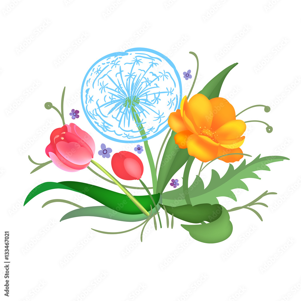 Flower arrangement. Vector illustration Stock Vector | Adobe Stock