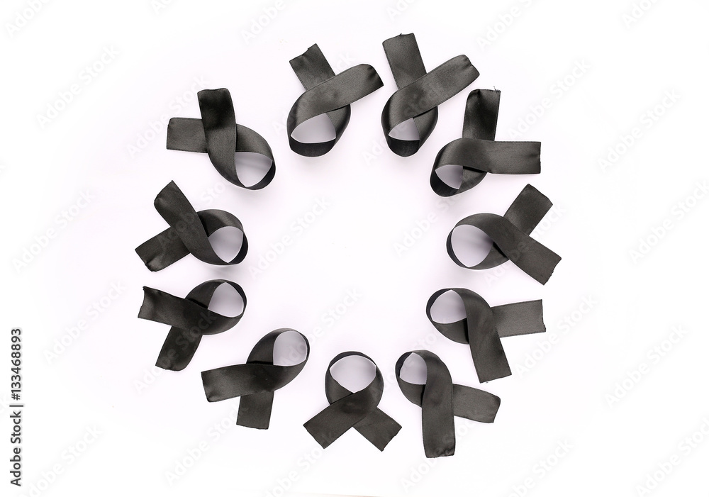 black ribbon bow fabric texture, Ribbon awareness symbol of remembrance ...