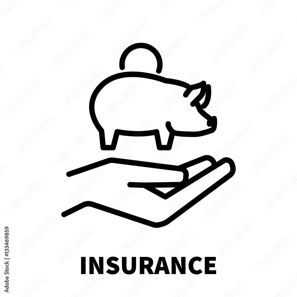 Insurance icon or logo in modern line style. High quality black outline ...