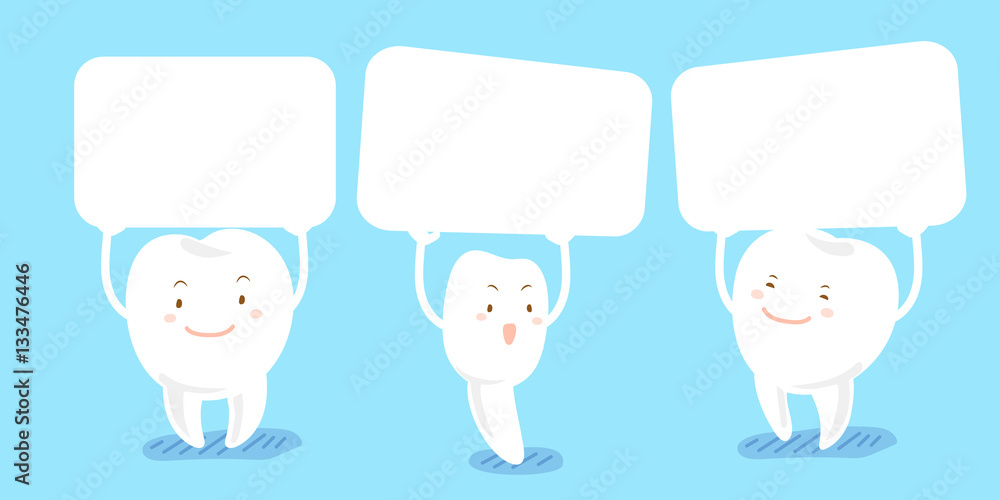 cartoon tooth take billboard Stock Vector | Adobe Stock