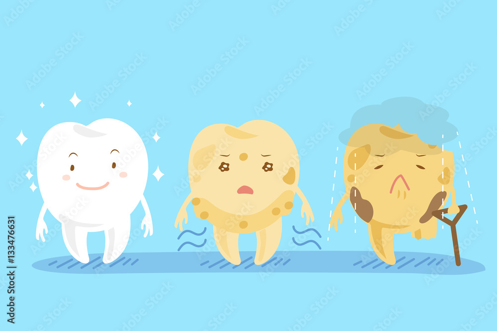 three different cute cartoon teeth Stock Vector | Adobe Stock