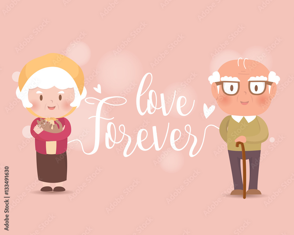 Happy old couple.vector illustration Stock Illustration | Adobe Stock