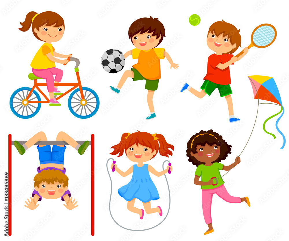 Clipart Of Kids Playing Outside