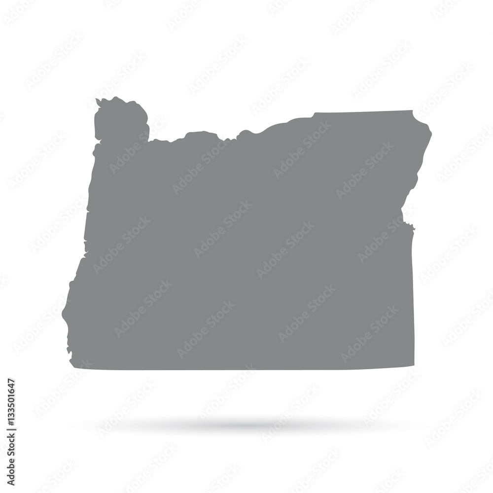Map of the U.S. state of Oregon on a white background Stock Vector ...