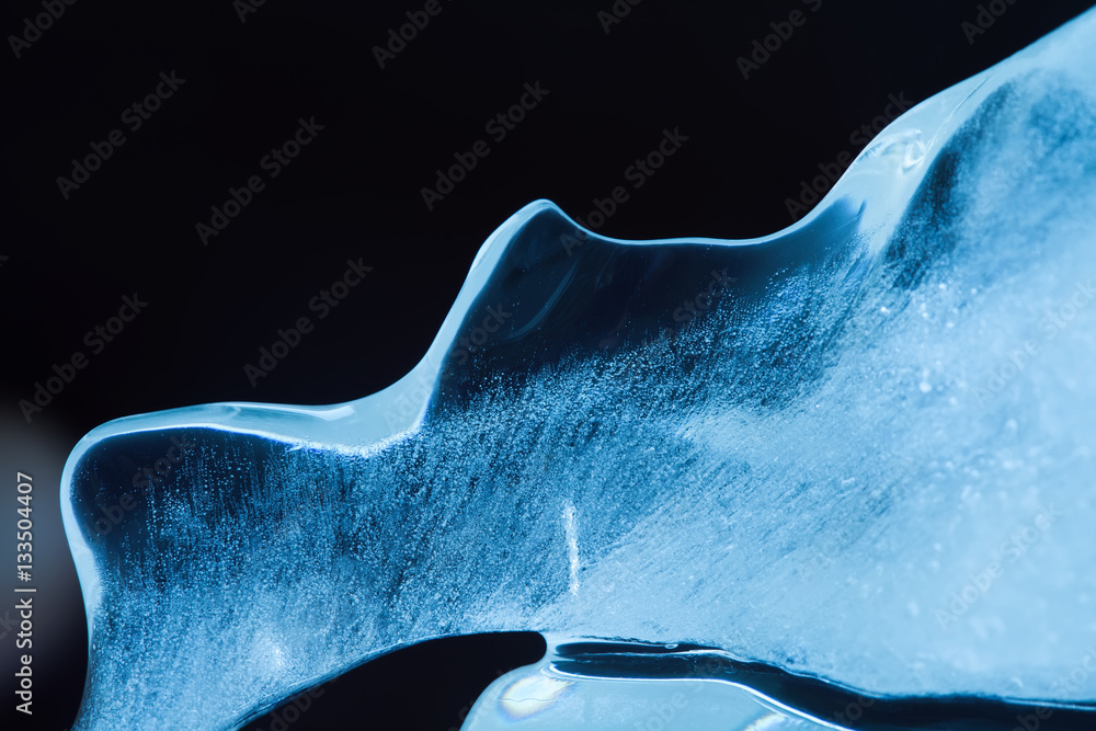 Ice texture surface. Blue color abstract shape icicle frozen bubbles ...