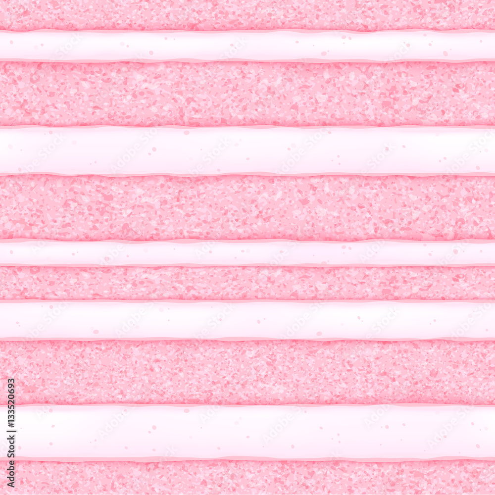 Pink strawberry and cream sponge cake background. Colorful seamless ...