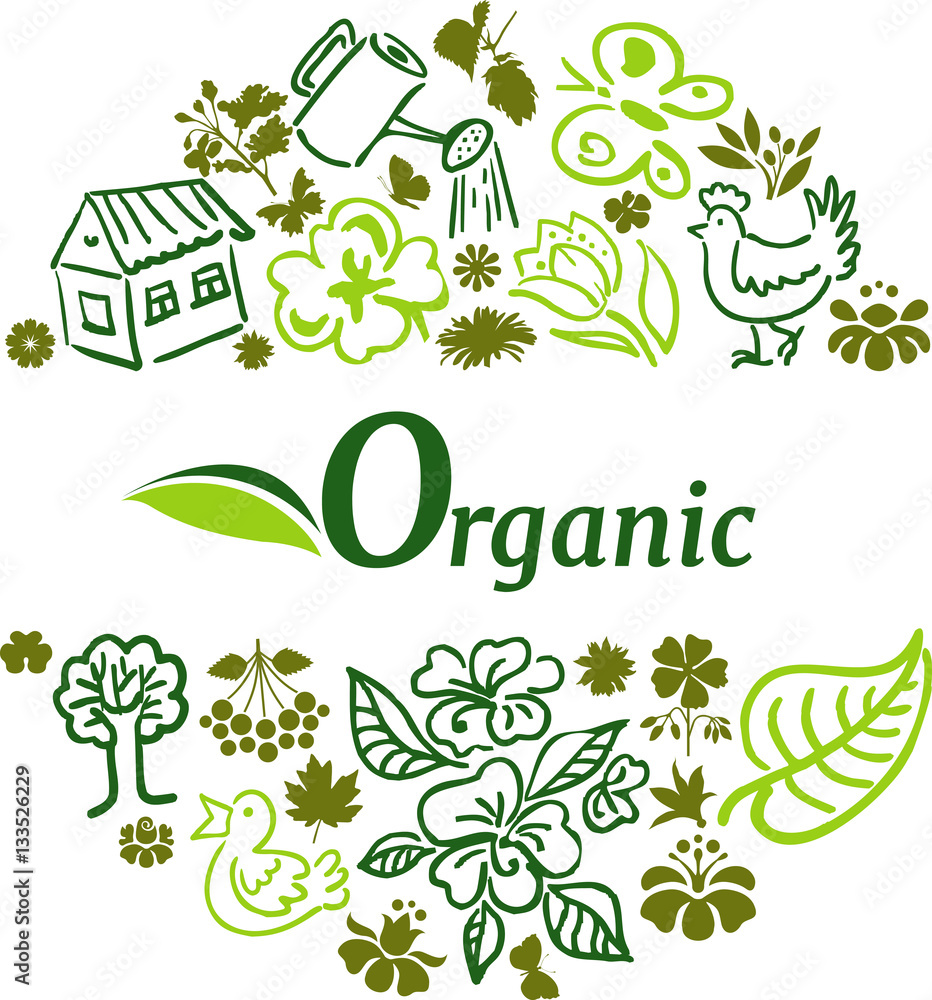 Organic icons Stock Vector | Adobe Stock