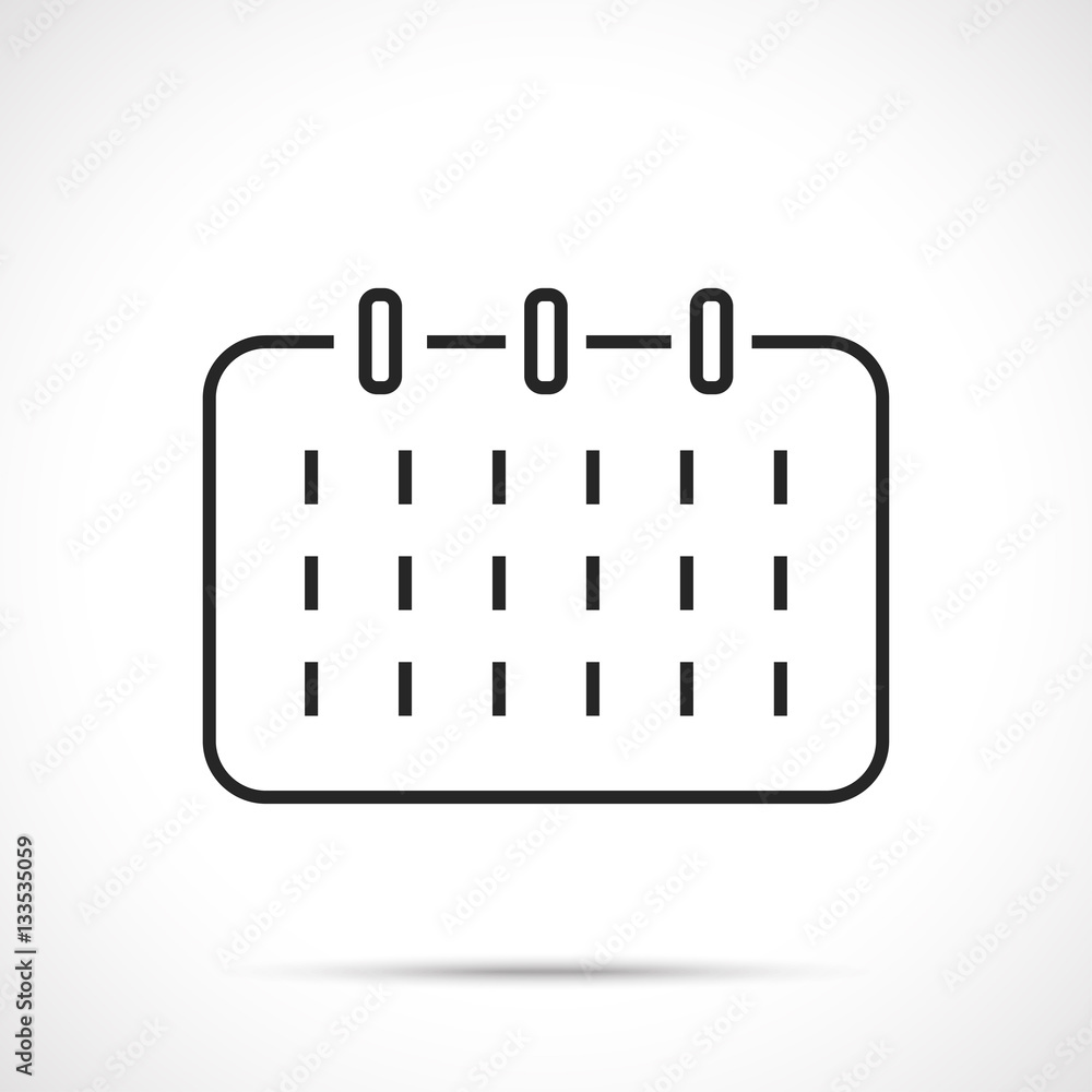 Calendar icon isolated on white background. Line art style. Stock ...