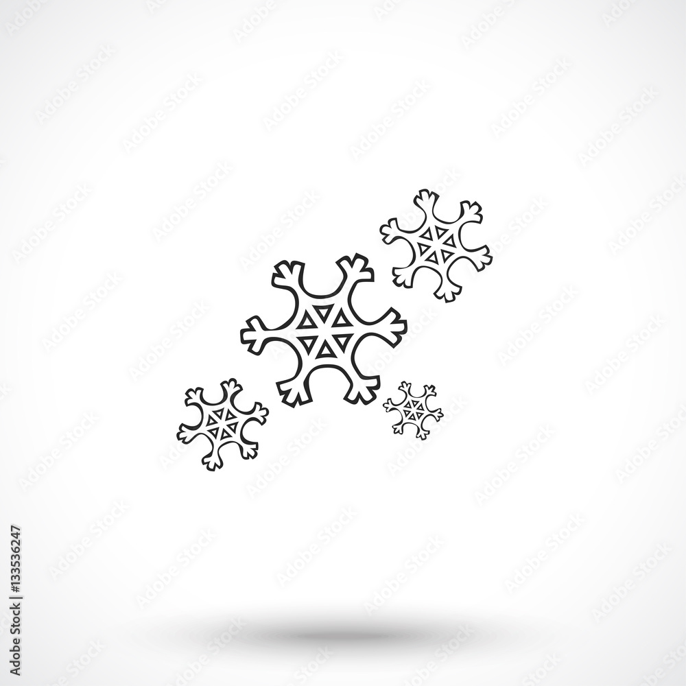 Snowflake isolated on white background. Snow symbol. Winter symbol ...