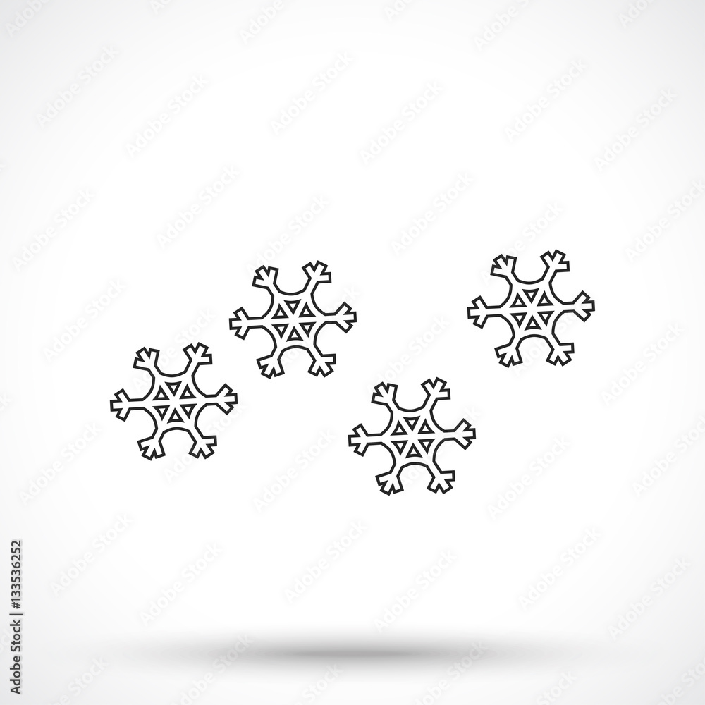 Snowflake isolated on white background. Snow symbol. Winter symbol ...