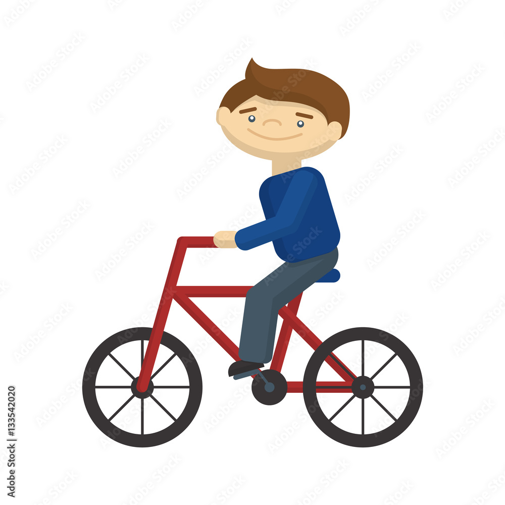 Cartoon Person Biking