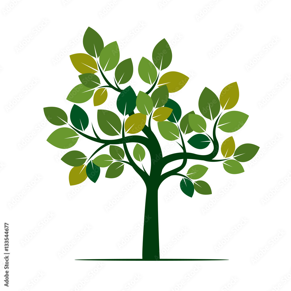 Green Tree. Vector Illustration. Stock Vector | Adobe Stock