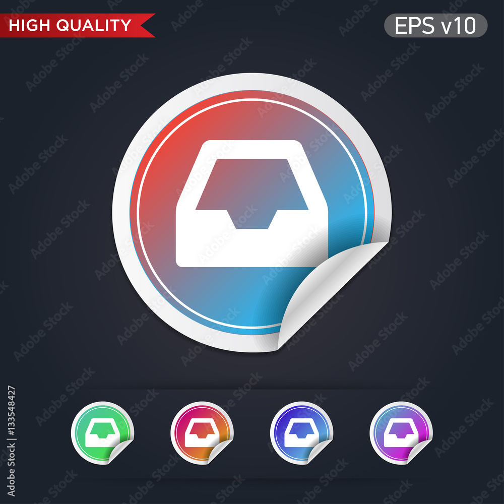 Colored icon or button of box symbol with background Stock Vector ...