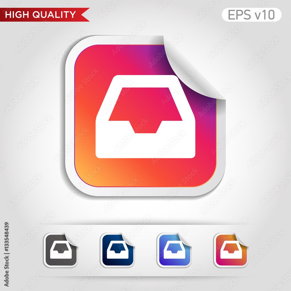 Colored icon or button of box symbol with background Stock Vector ...