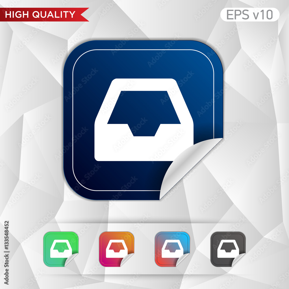 Colored icon or button of box symbol with background Stock Vector ...