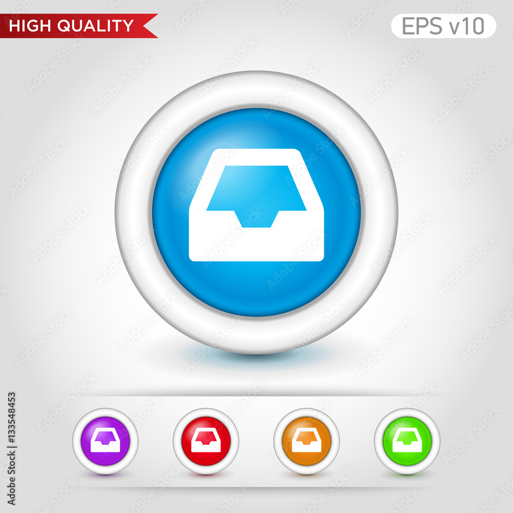 Colored icon or button of box symbol with background Stock Vector ...