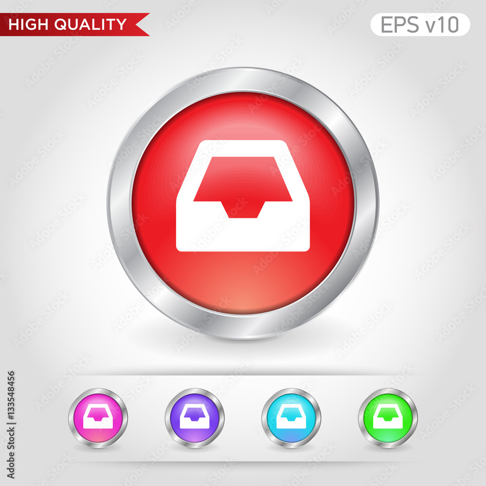 Colored icon or button of box symbol with background Stock Vector ...