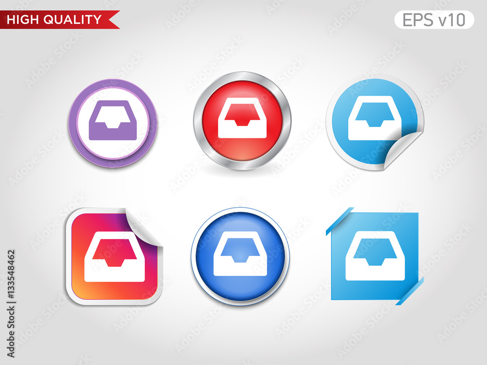 Colored icon or button of box symbol with background Stock Vector ...