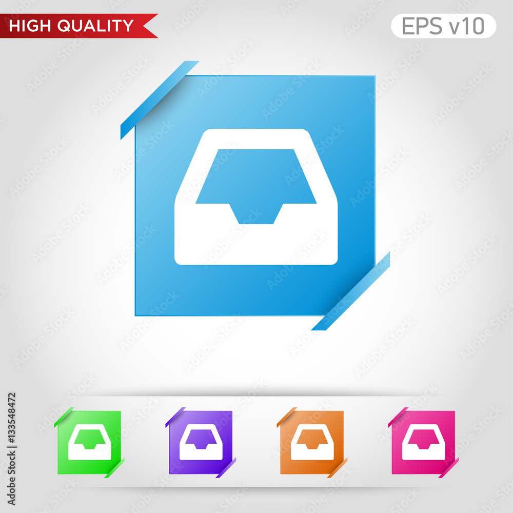 Colored icon or button of box symbol with background Stock Vector ...