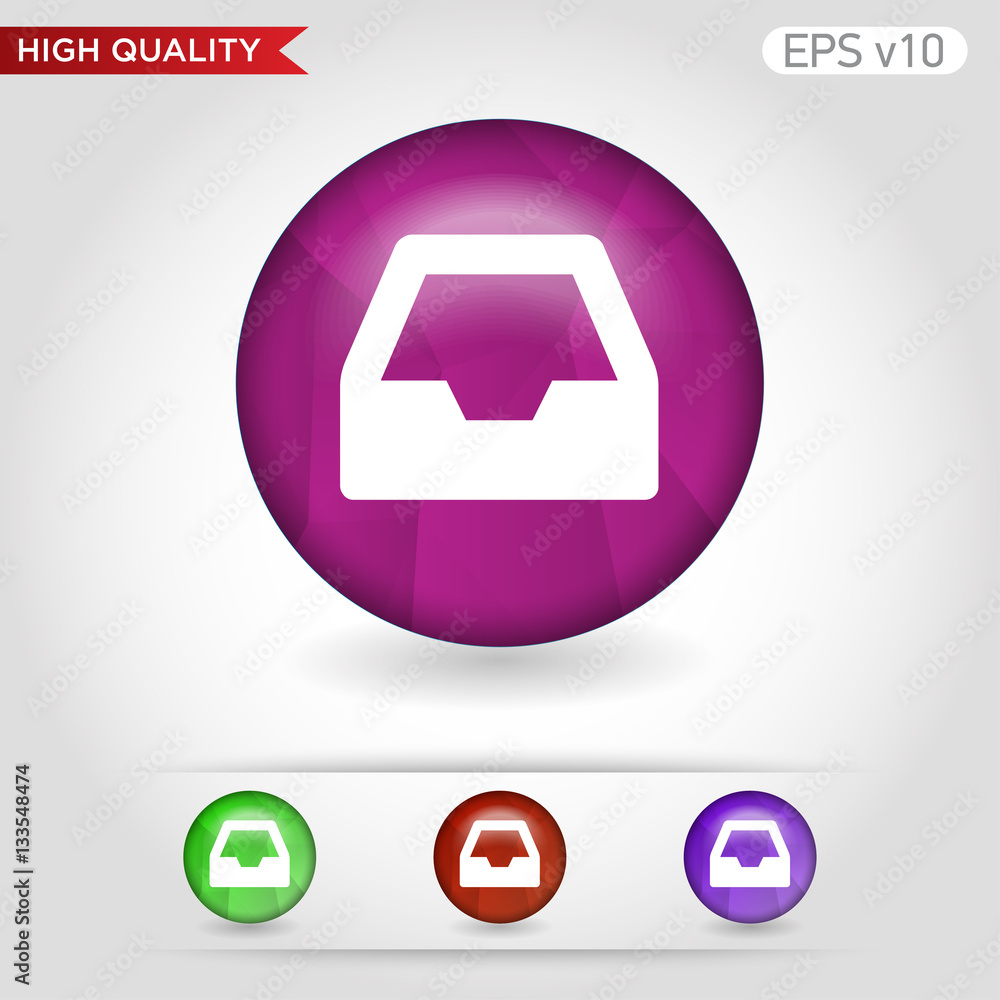 Colored icon or button of box symbol with background Stock Vector ...