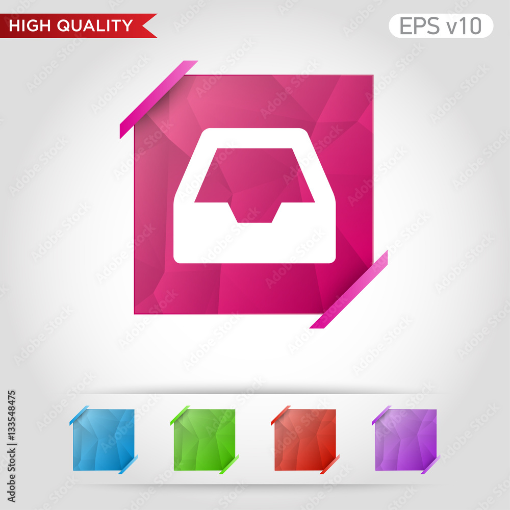 Colored icon or button of box symbol with background Stock Vector ...