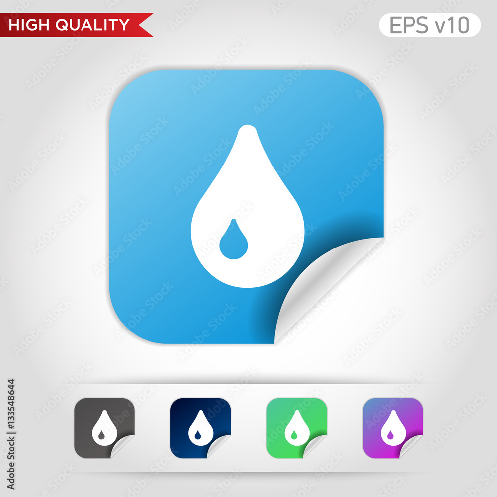 Colored icon or button of water drop symbol with background Stock ...