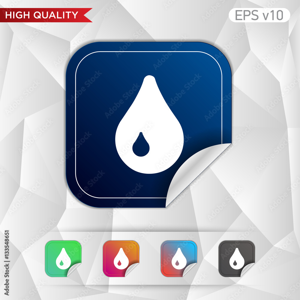 Colored icon or button of water drop symbol with background Stock ...