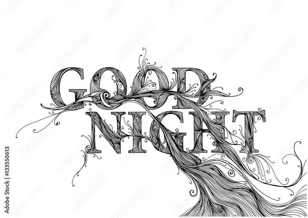 Good Night - Hand drawing title Stock イラスト | Adobe Stock