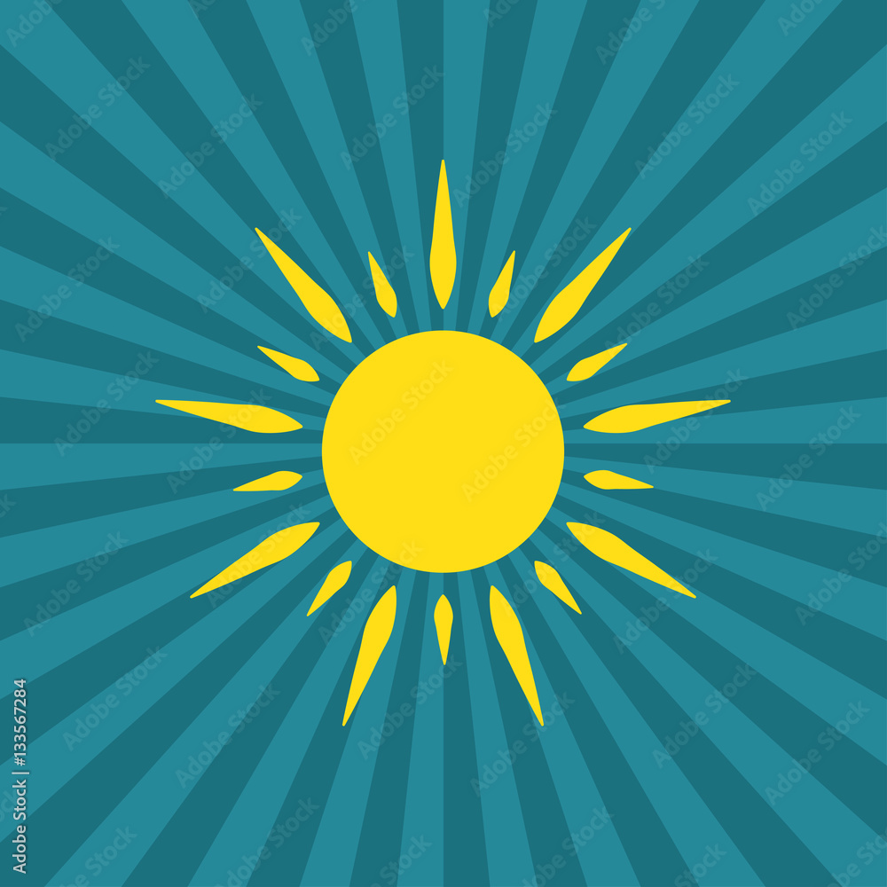Vector modern sun set sunshine Stock Vector | Adobe Stock