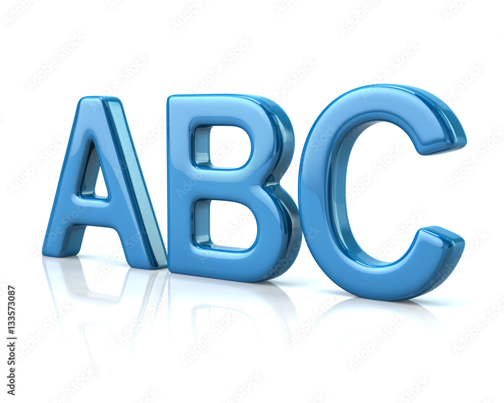 Blue ABC letters 3d illustration Stock Illustration | Adobe Stock