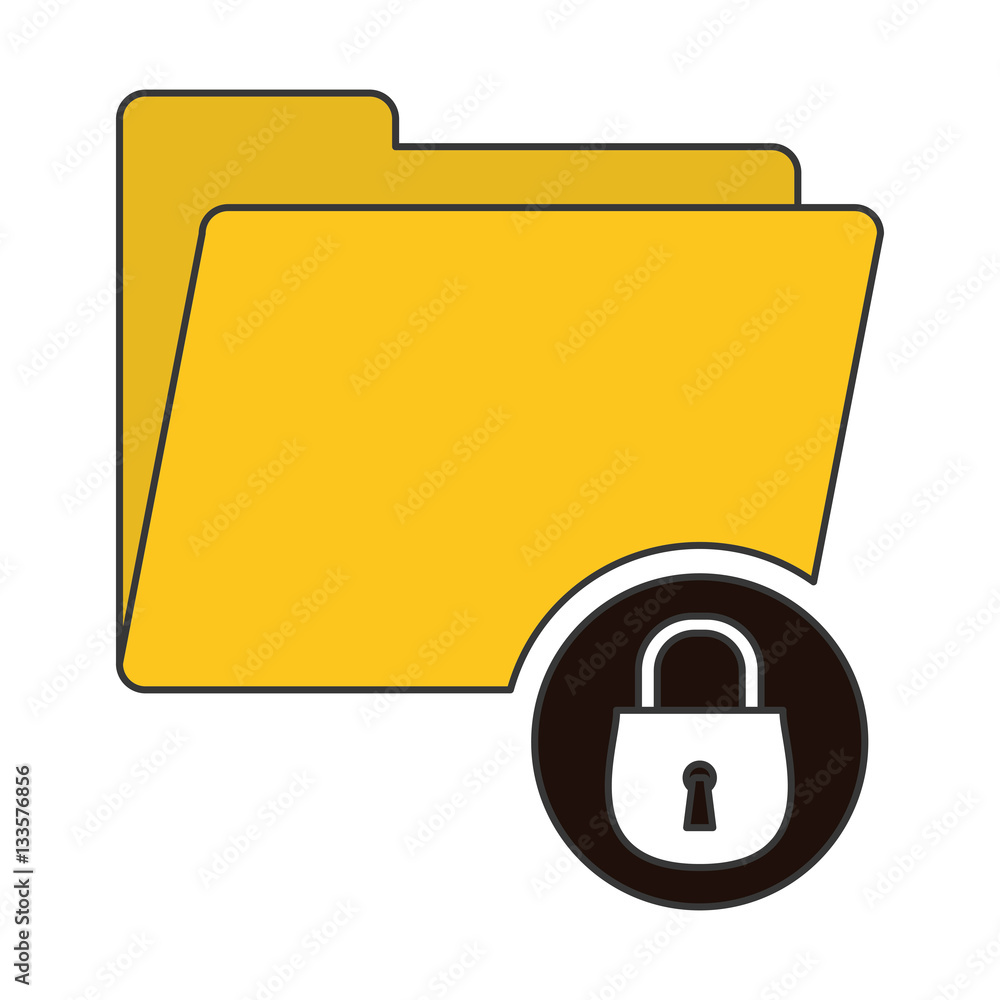 folder with padlock icon over white background. vector illustration ...