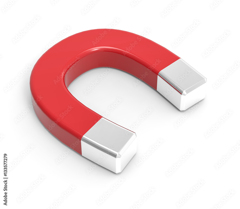3D Isolated Red White Magnet Attraction Illustration Stock-Illustration ...