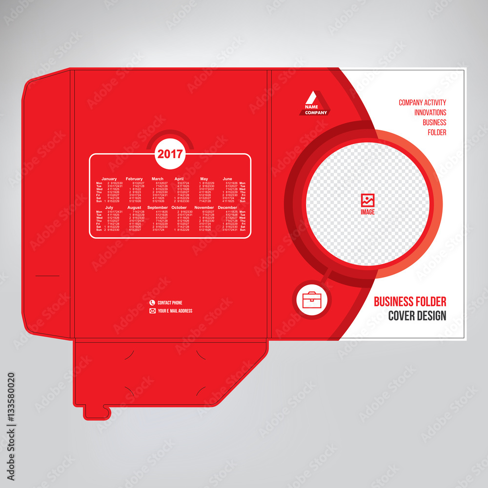 Business folder, design cover template, layout for of text and photos ...