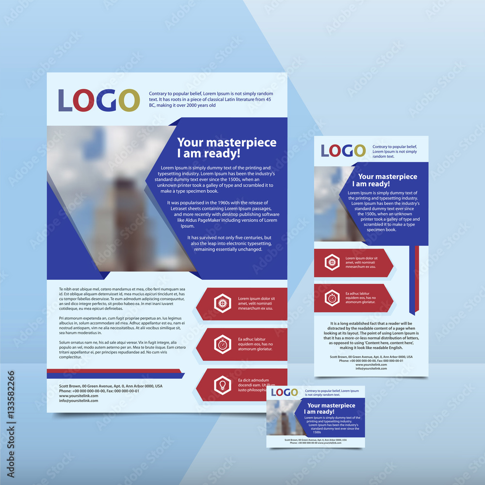 Dark blue annual report. Vector flyer cover presentation abstract ...