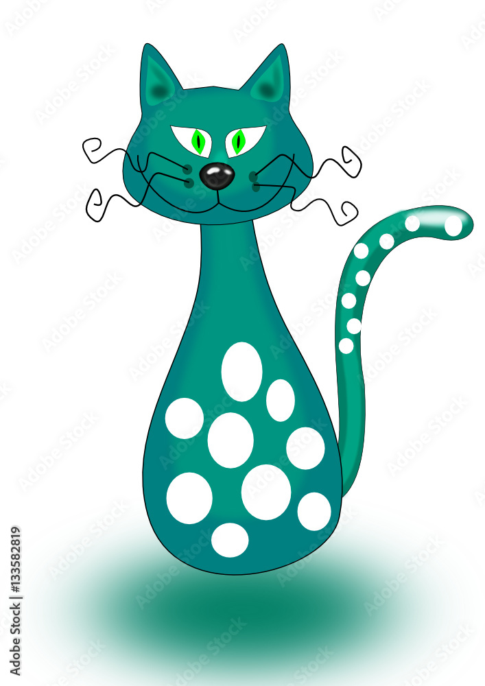 Turquoise cat Stock 벡터 | Adobe Stock